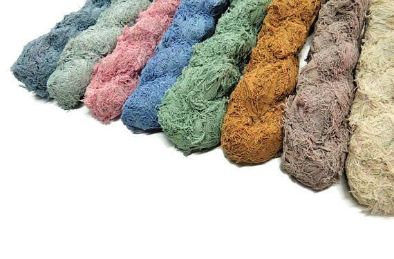 Macrame New Snow White Fuzzy Cotton Brushed Vegan Yarn Craft Supplies ...