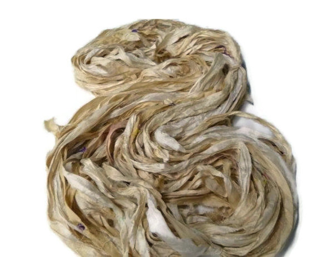 Premium Recycled Sari Silk Ribbon, Gold/champagne - Etsy