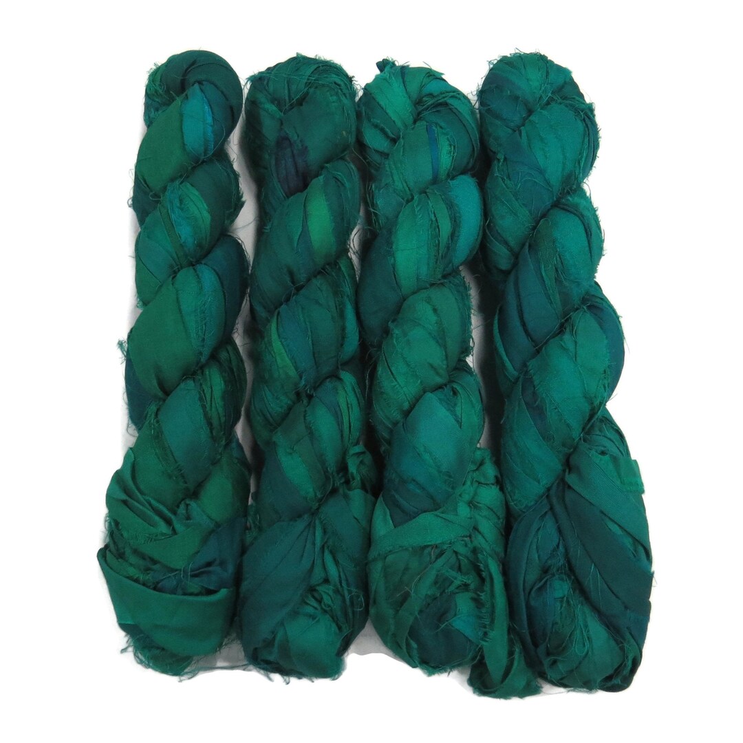 New! Irridescent Sari Silk Ribbon Yarn , 100g (50 Yards) Color ...