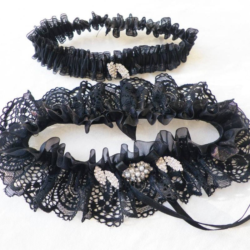 Black Lace Garter - Etsy