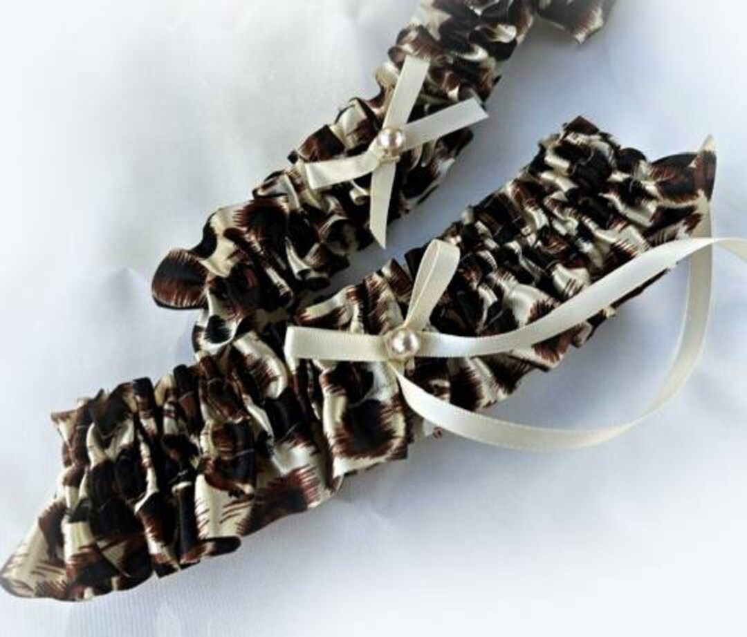 UK Leopard Animal Print Satin Cream Wedding Bridal Throw Toss Hen Night ...