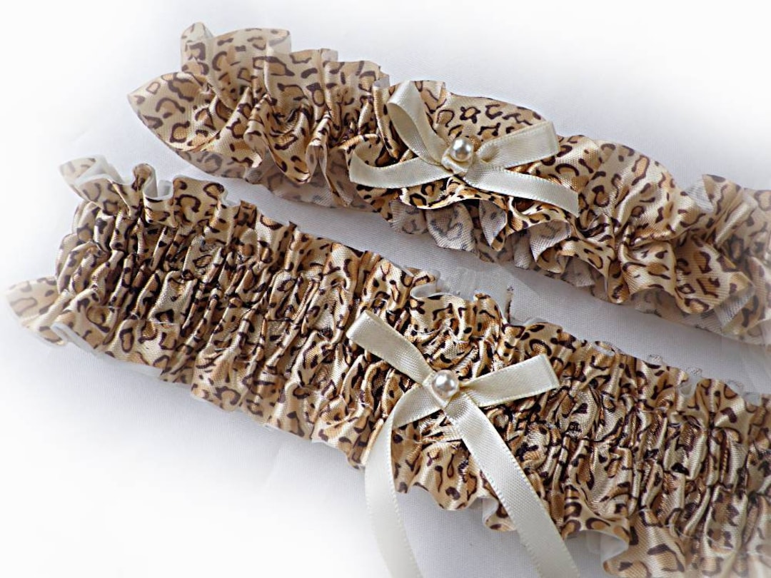 Leopard Animal Print Garters Set Wedding Garter Bridal Toss Throw Hen ...
