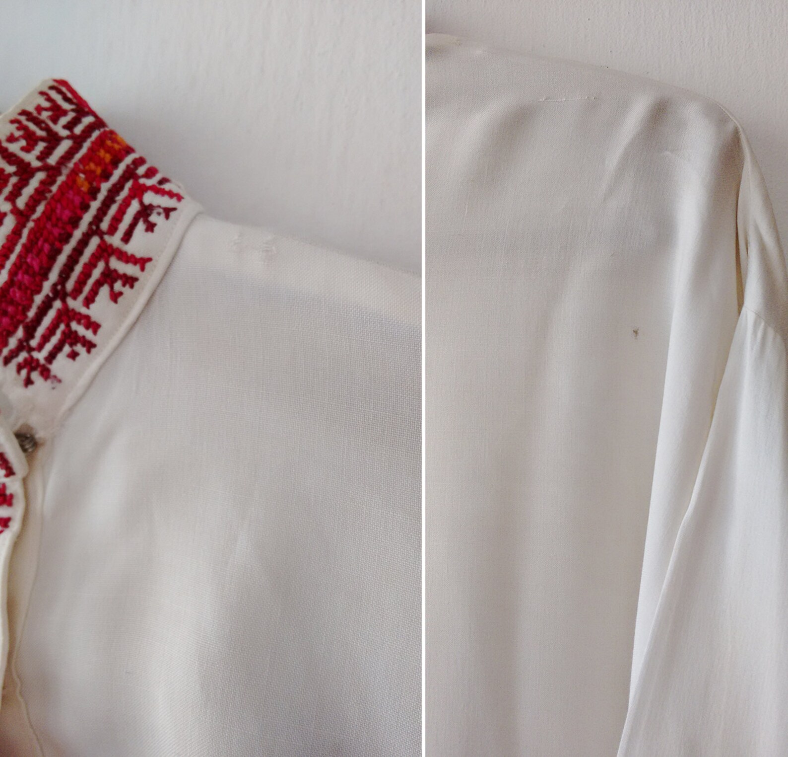 Vintage Embroidery Shirt ,red Embroidery,hand Made Embroidery,balkan ...