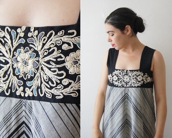 MASKIT Dress 1960'S vintage Stunning Handmade Embro… - Gem