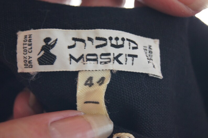 MASKIT Dress 1960'S Vintage Stunning Handmade Embroidery Maxi Black ...