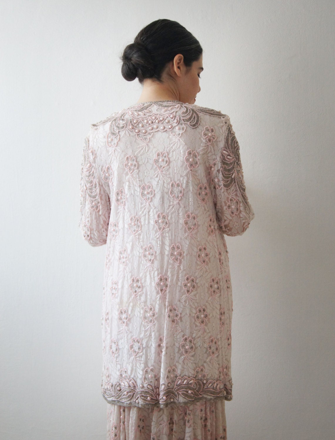 Vintage Beaded Top,baby Pink Lace Jacket,lace Beaded Top,flapper Top ...