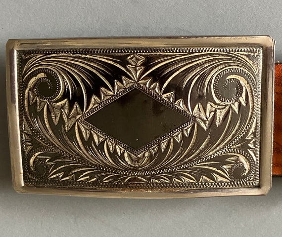 Two Western Belt Buckles. 1 Oval with Large Oval Ston… - Gem