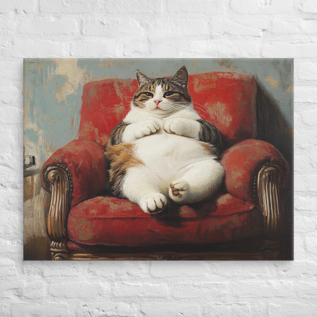 Fat Cat, Acrylic Wall Art (digital Download) - Etsy