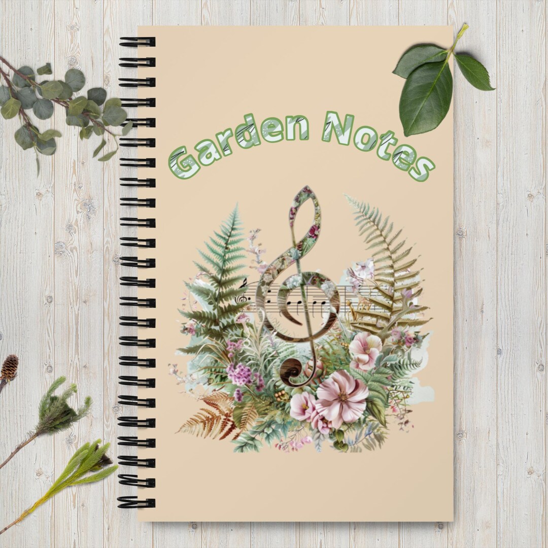 Garden Notes Spiral Notebook: Floral Treble Clef Design - Etsy