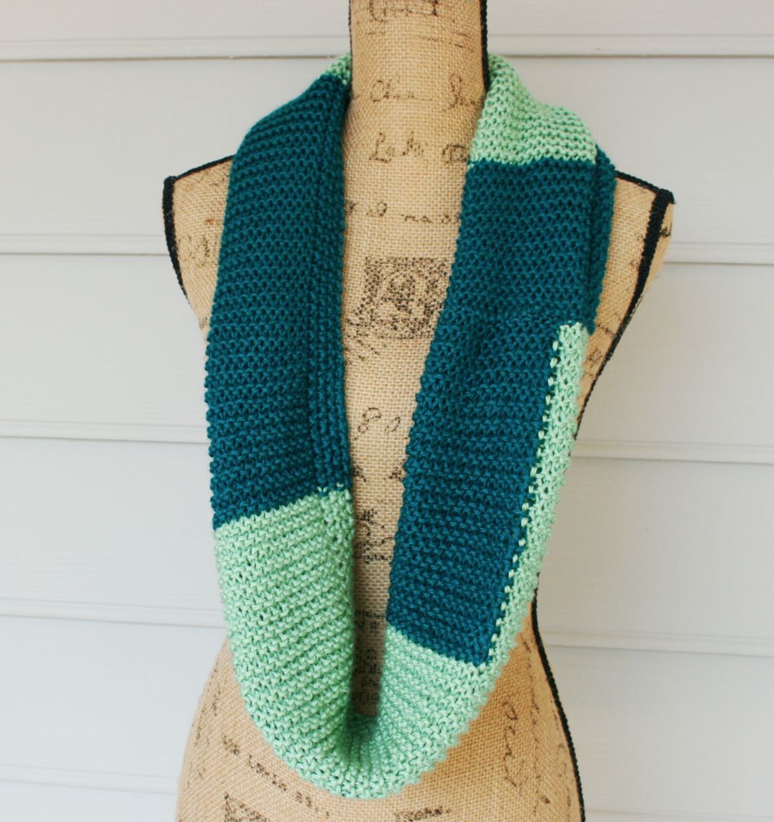 This Infinity Cowl is Color Blocked With Turquoise and Celery Green ...