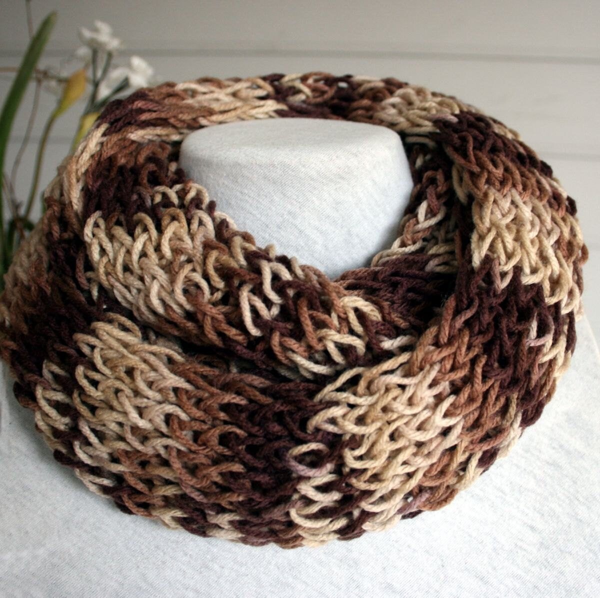 Shades of Brown Make This Infinity Scarf a Great Accessory to Any ...