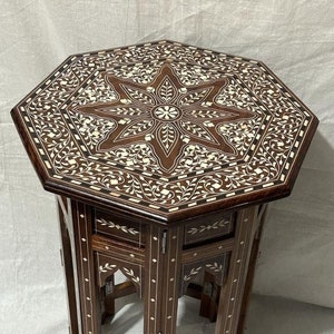 Antique Finish Bone Inlay Side Tables or Inlaid Bedside Tables (set of ...