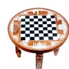 Handmade Round Chess Table in Natural Inlay Wood - Custom Sizes ...
