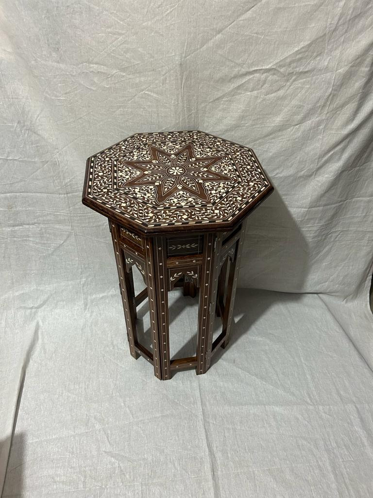 Custom Bone Inlay Coffee Table, Bone Inlay Furniture Handmade Wood ...