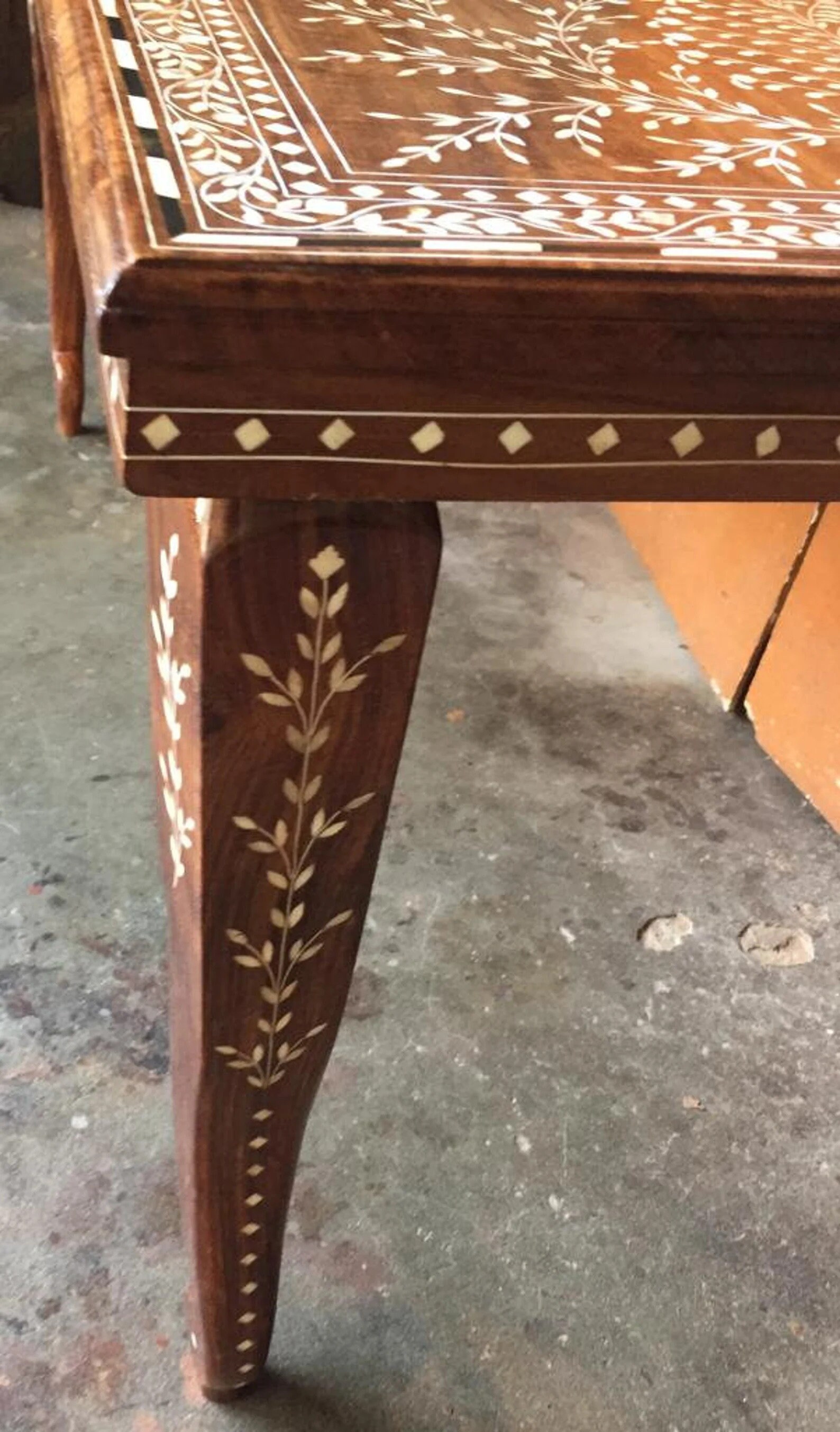 Custom Bone Inlay Center Table, Rectangular Bone Inlay Furniture ...