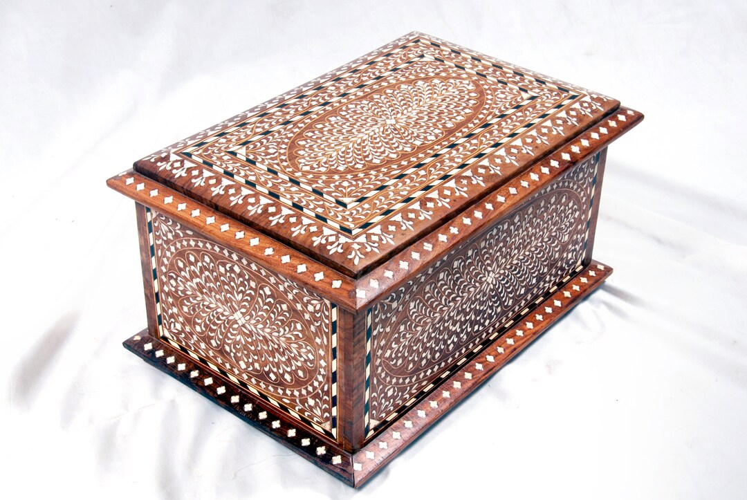 Custom Inlay Handmade Wooden Chest Box - Etsy