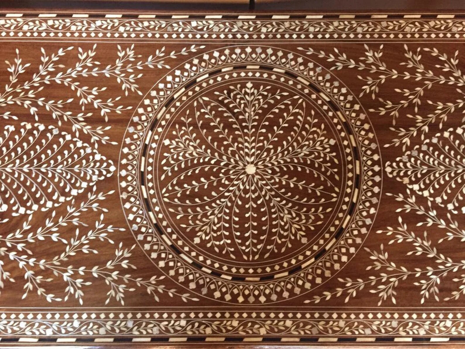 Custom Bone Inlay Center Table, Rectangular Bone Inlay Furniture ...