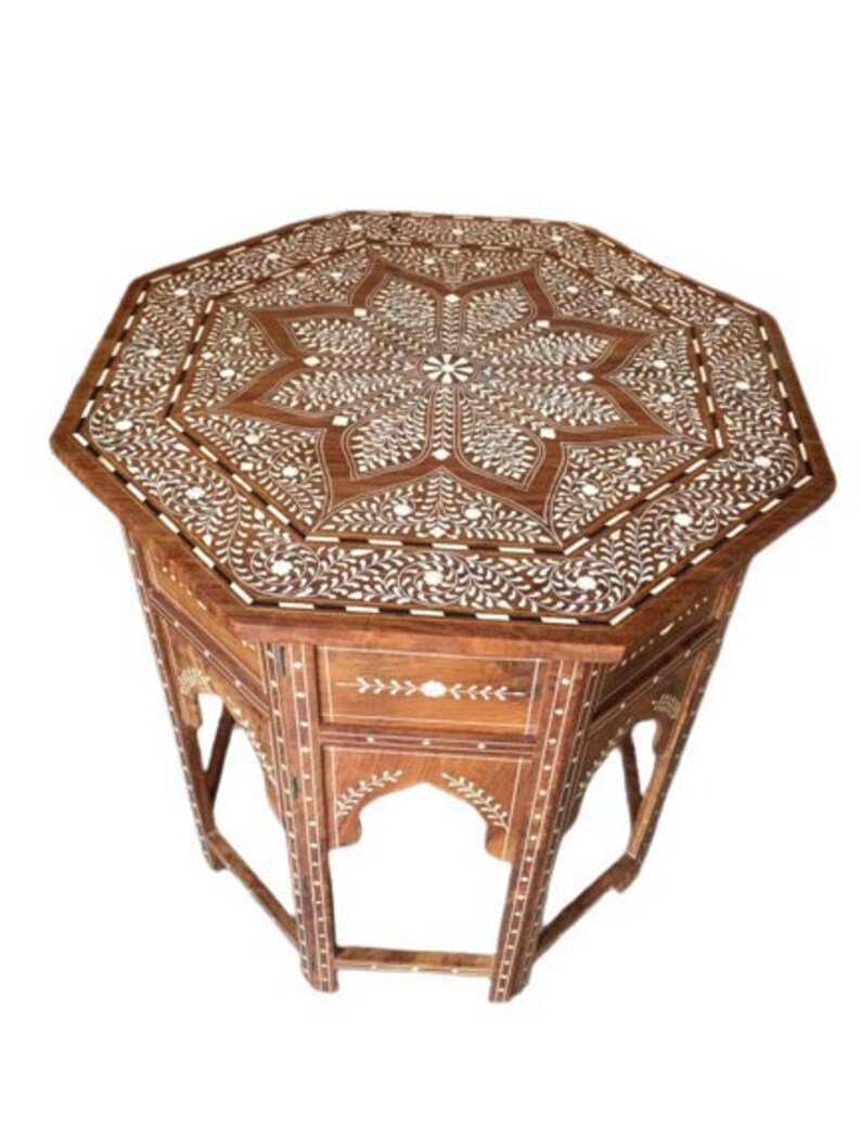 Traditional Bone Inlay Coffee Table Customizable Spill Proof Coating ...