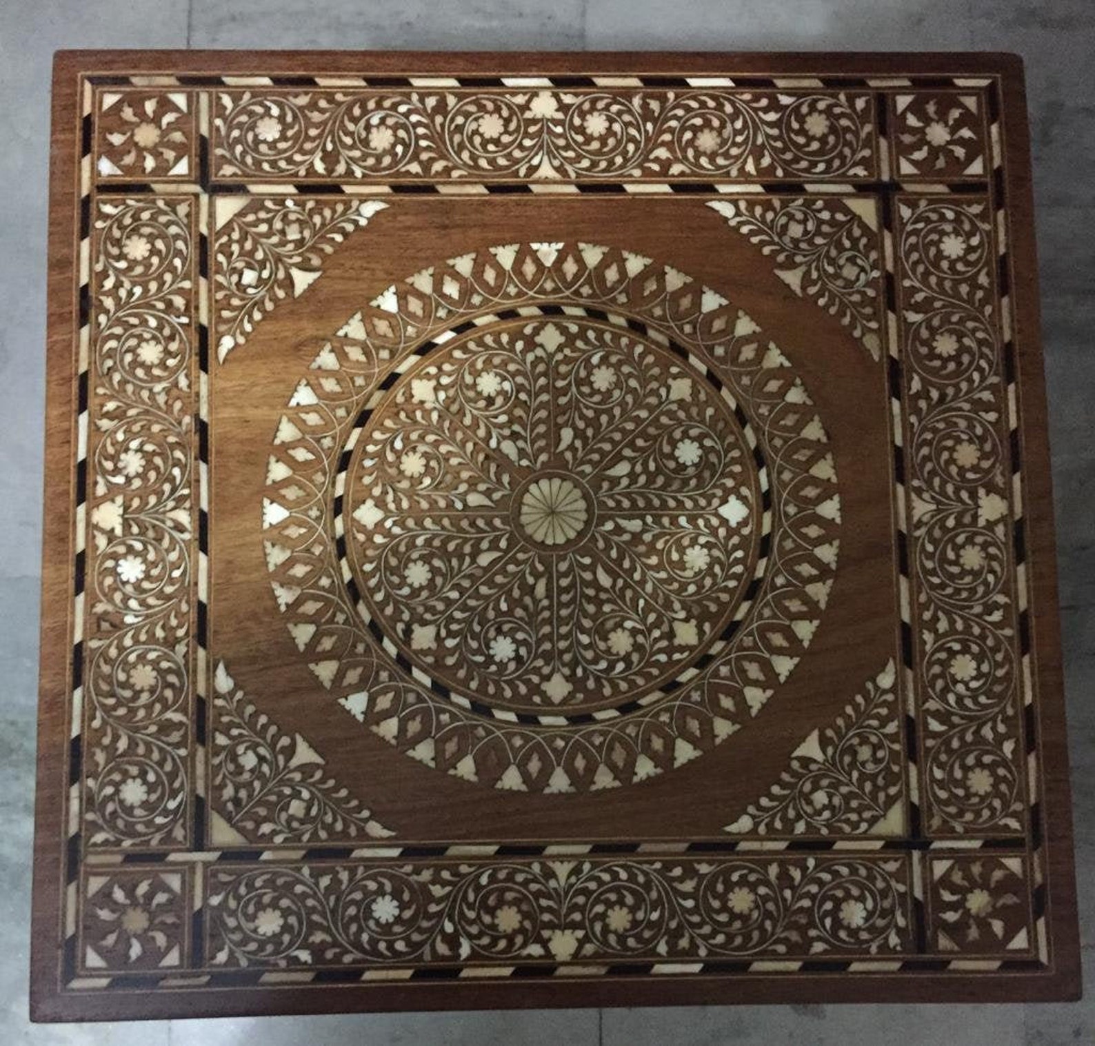 Inlaid Side Table | Inlay Coffee Table | Square Corner Table | Natural ...
