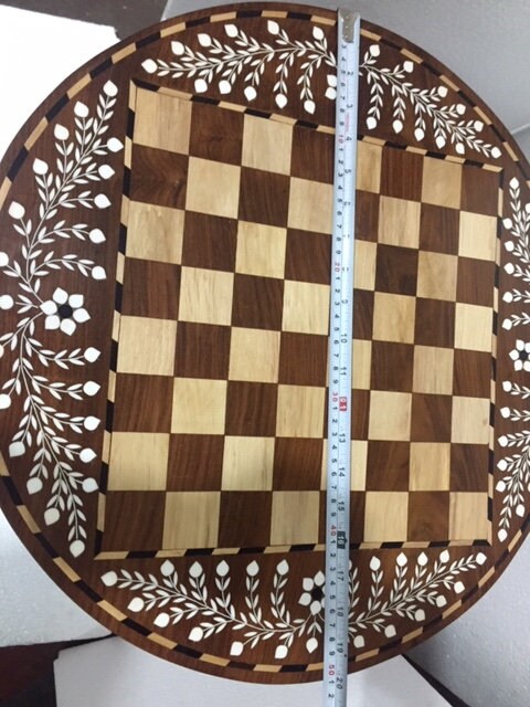 Unique Handmade Inlaid Chess Table Functional Art for Game - Etsy