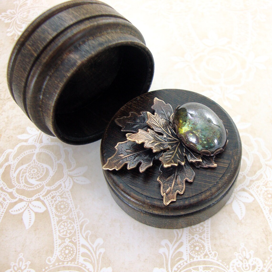 Rustic Woodland Trinket Box Stained Wood Ring Box Vintage - Etsy