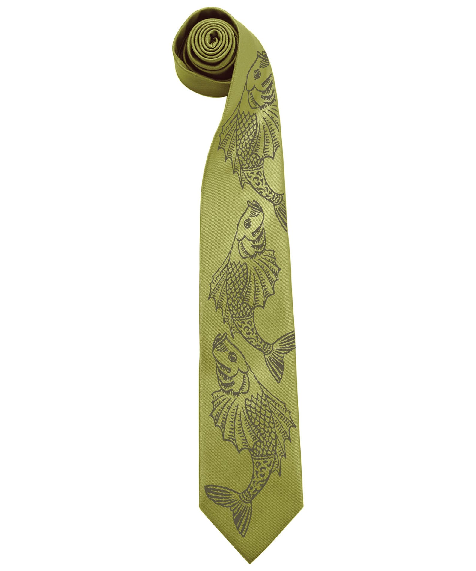 Men's Tie Necktie With Fish Design Perfect for Nature and Fishing ...
