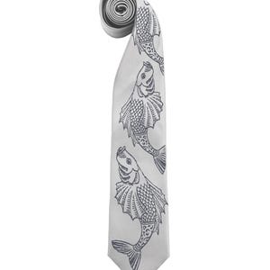 Men's Tie Necktie With Fish Design Perfect for Nature and Fishing ...