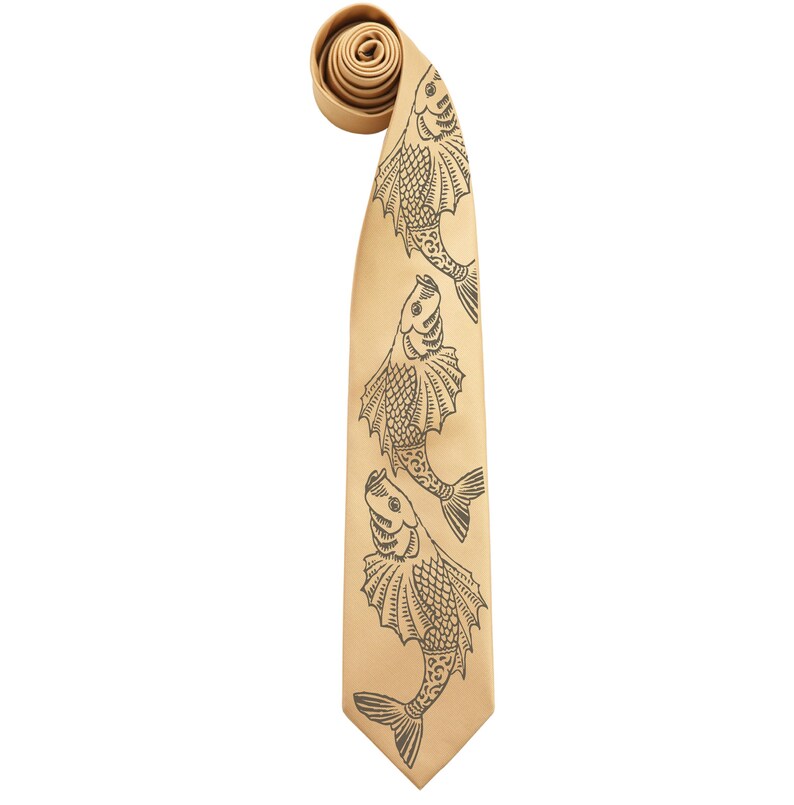 Men's Tie Necktie With Fish Design Perfect for Nature and Fishing ...