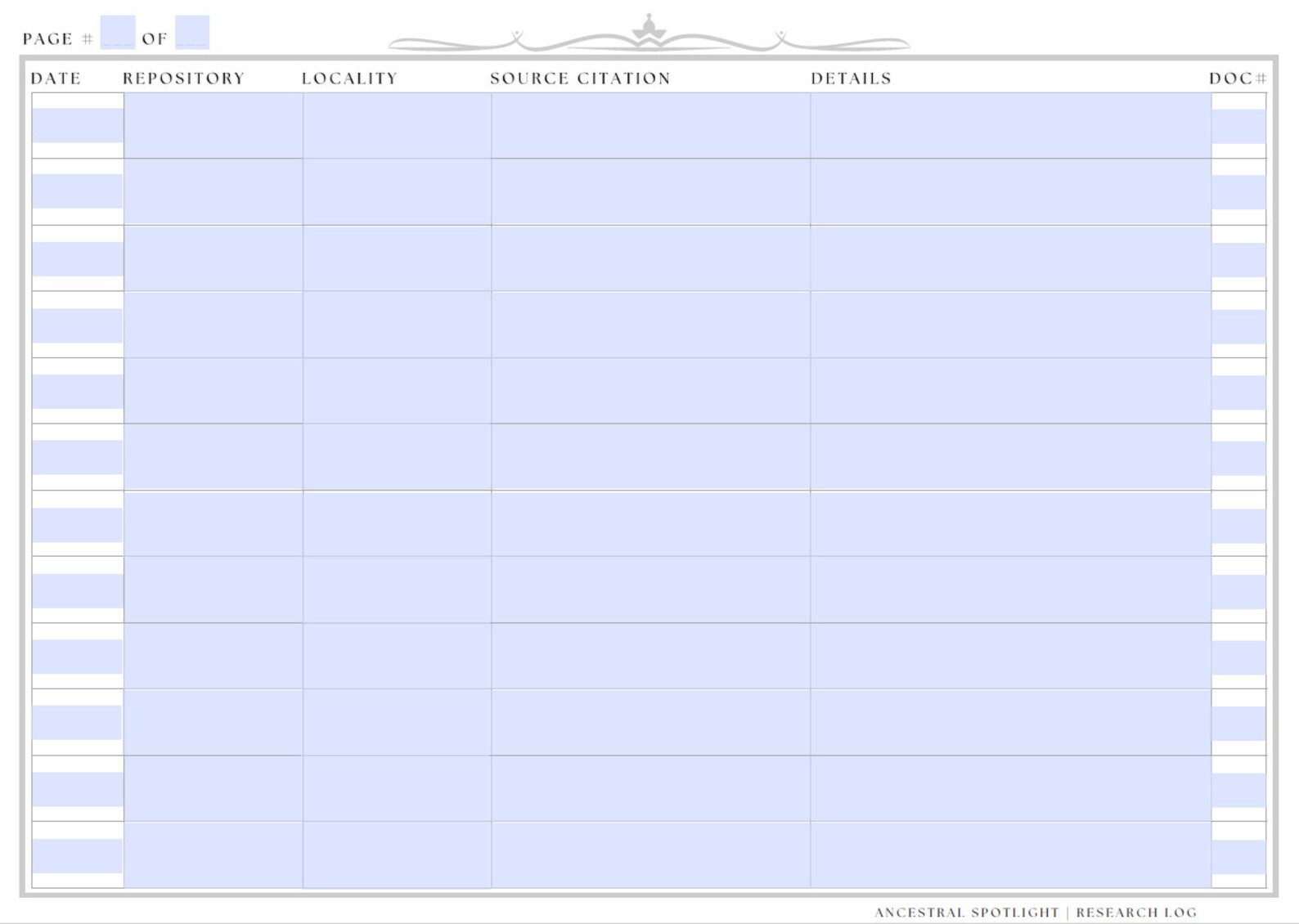 Family Group Sheet + Research Log X2 + 5 Generation Pedigree Chart ...