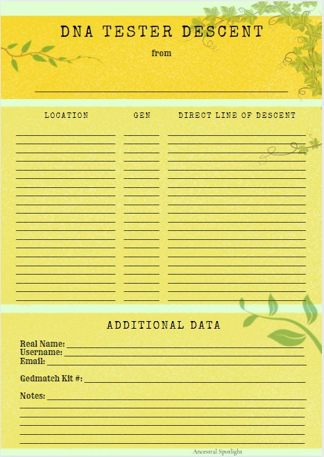 DNA Connections Tracker 3-pack BUNDLE 6-page Genealogy Organization ...