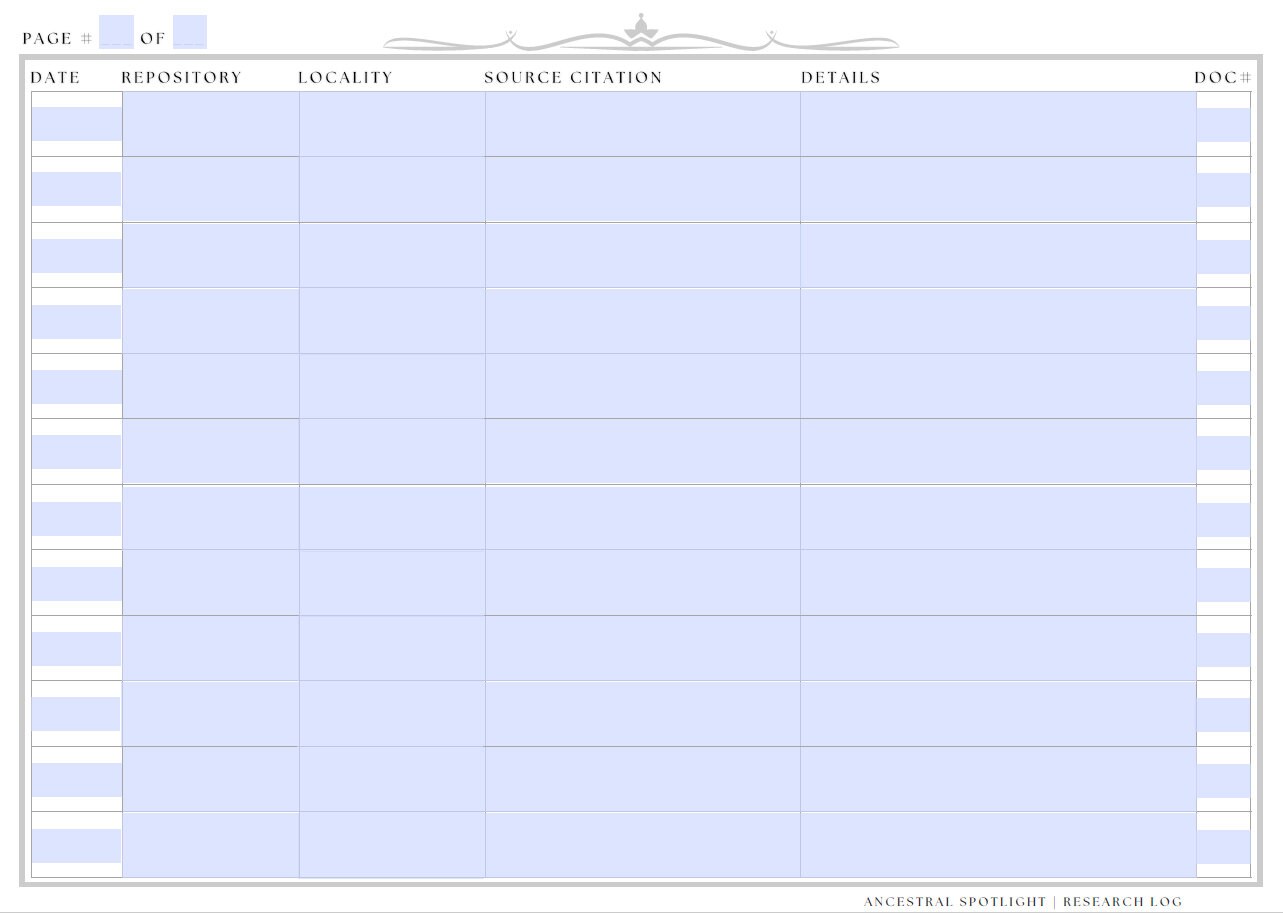 Research Log X2 Page Digital Template - Downloadable - Printable - PDF ...