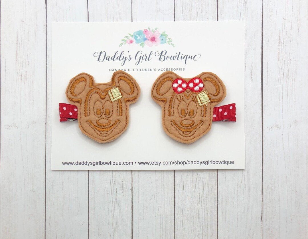 Disney Waffle Hair Clips - Disney Snacks Bow -disney Bow - Minnie Bow ...