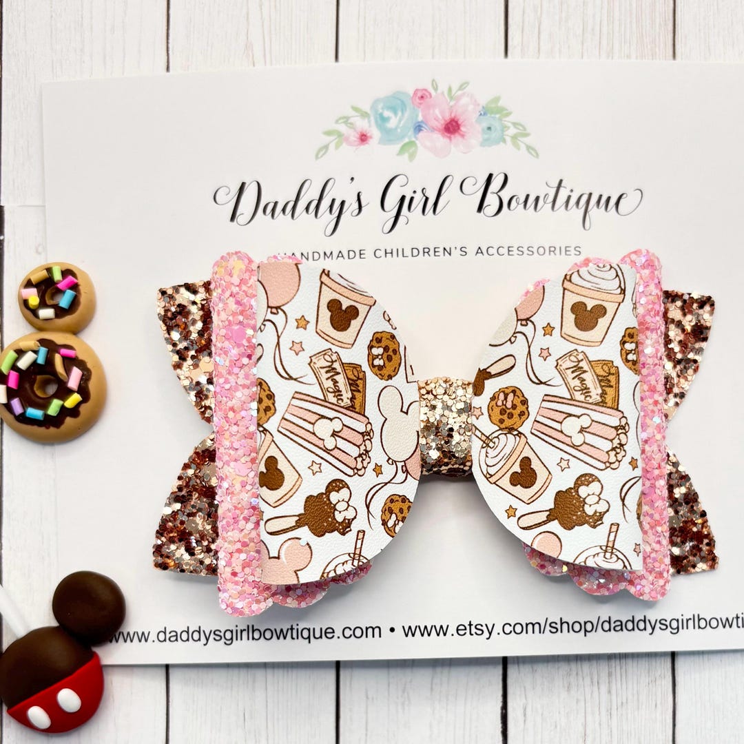 Disney Snacks Bow, Disney Snack Headband, Mickey Ears, Mickey Mouse ...