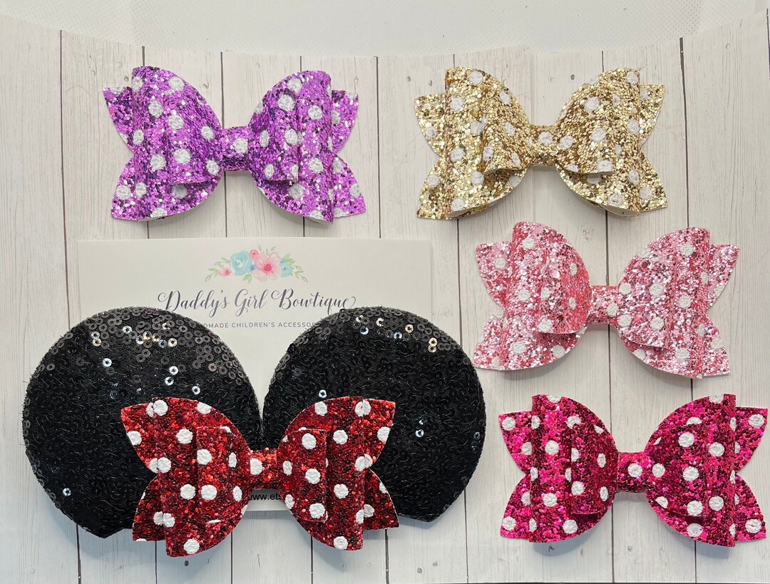 Mouse Ear Clips - Minnie Ears - Minnie Mouse Ear Clips - Red Mouse Ears ...