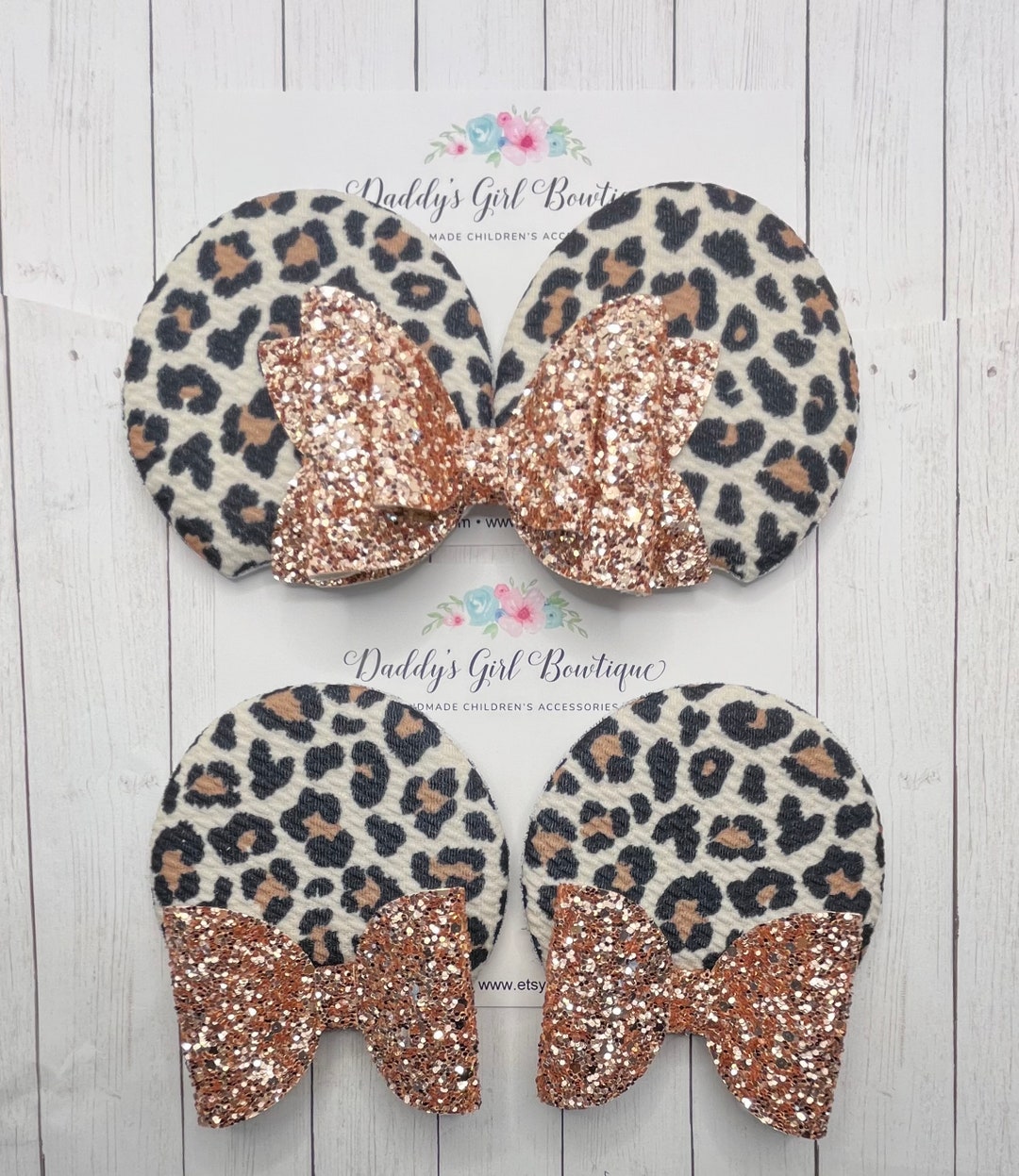 Rose Gold Minnie Mouse Ear Clips - Rose Gold Ears - Rose Gold Mouse ...