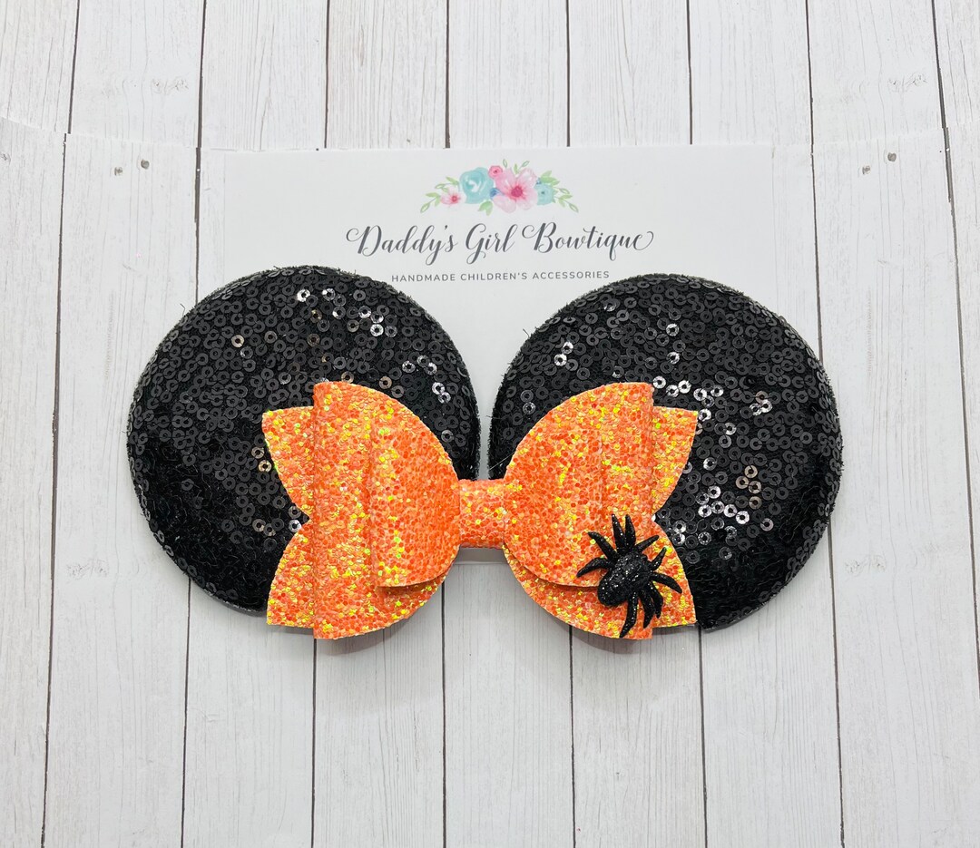 Halloween Minnie Mouse Ear Clips - Minnie Mouse Ears - Halloween Mouse ...