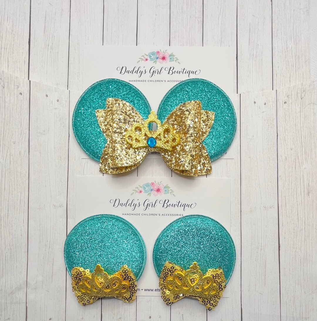 Jasmine Minnie Mouse Ear Clips - Jasmine Minnie Mouse Ears - Aladdin ...