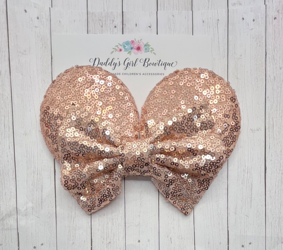 Rose Gold Minnie Mouse Ear Clips Rose Gold Ears Rose Gold Mouse Ears ...