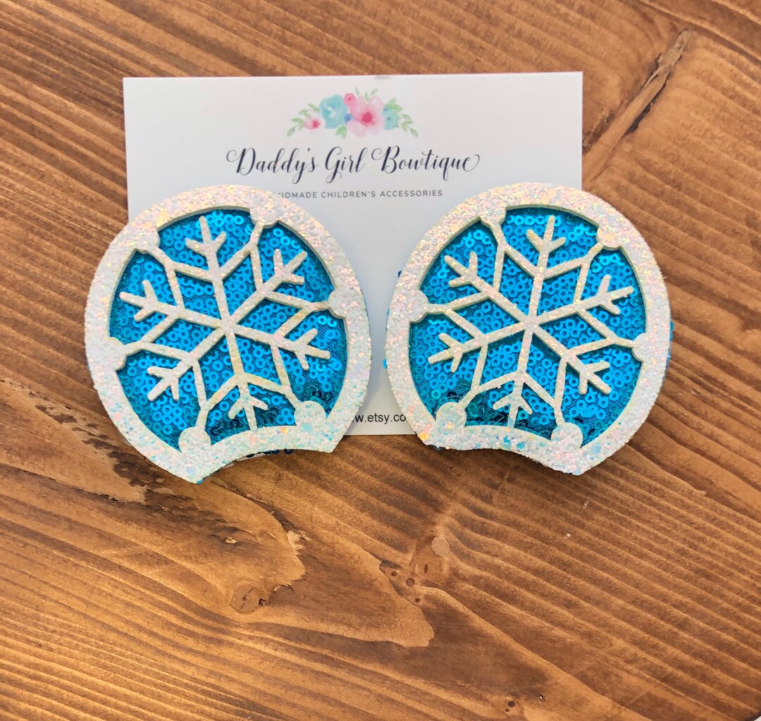 Elsa Minnie Mouse Ear Clips - Elsa Minnie Mouse Ears - Frozen Minnie ...