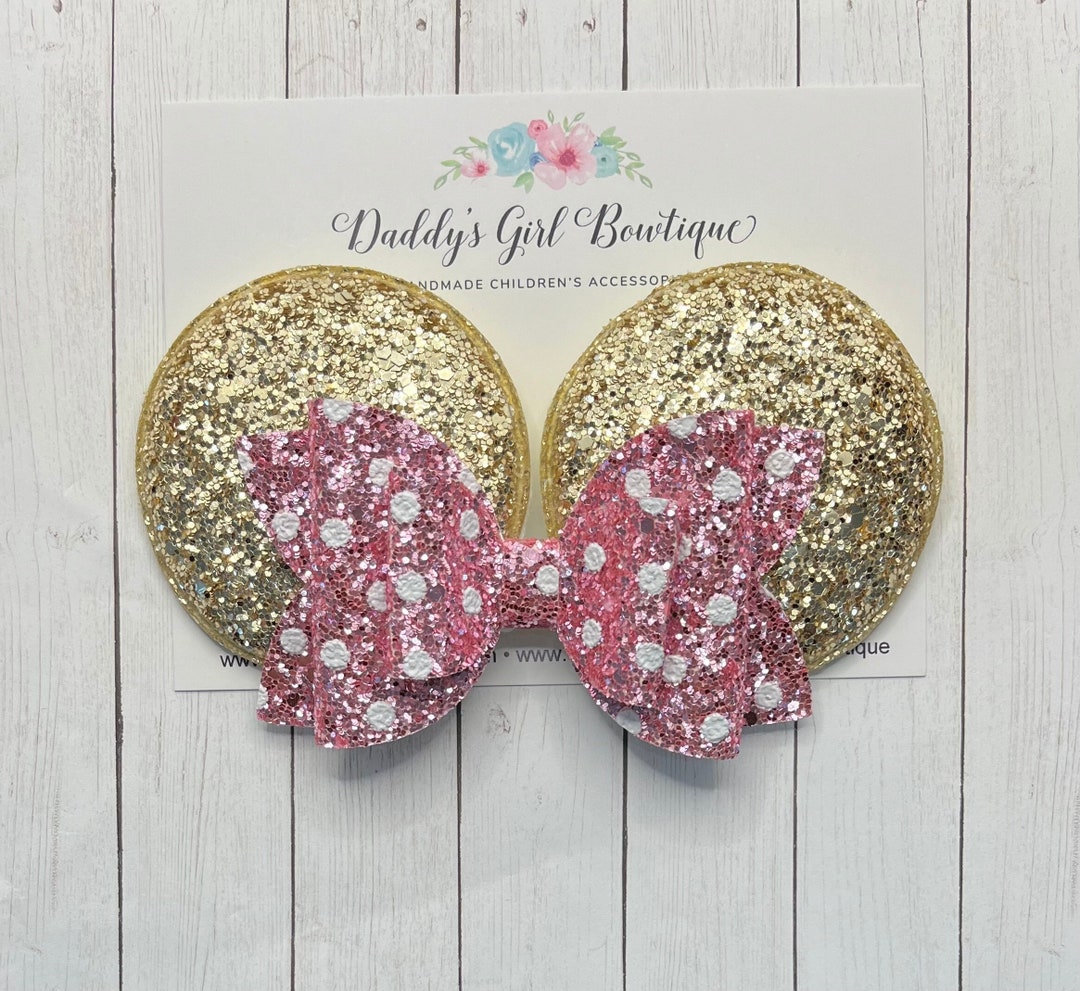 Gold Minnie Mouse Ear Clips - Gold Minnie Ears - Gold Mouse Ears ...