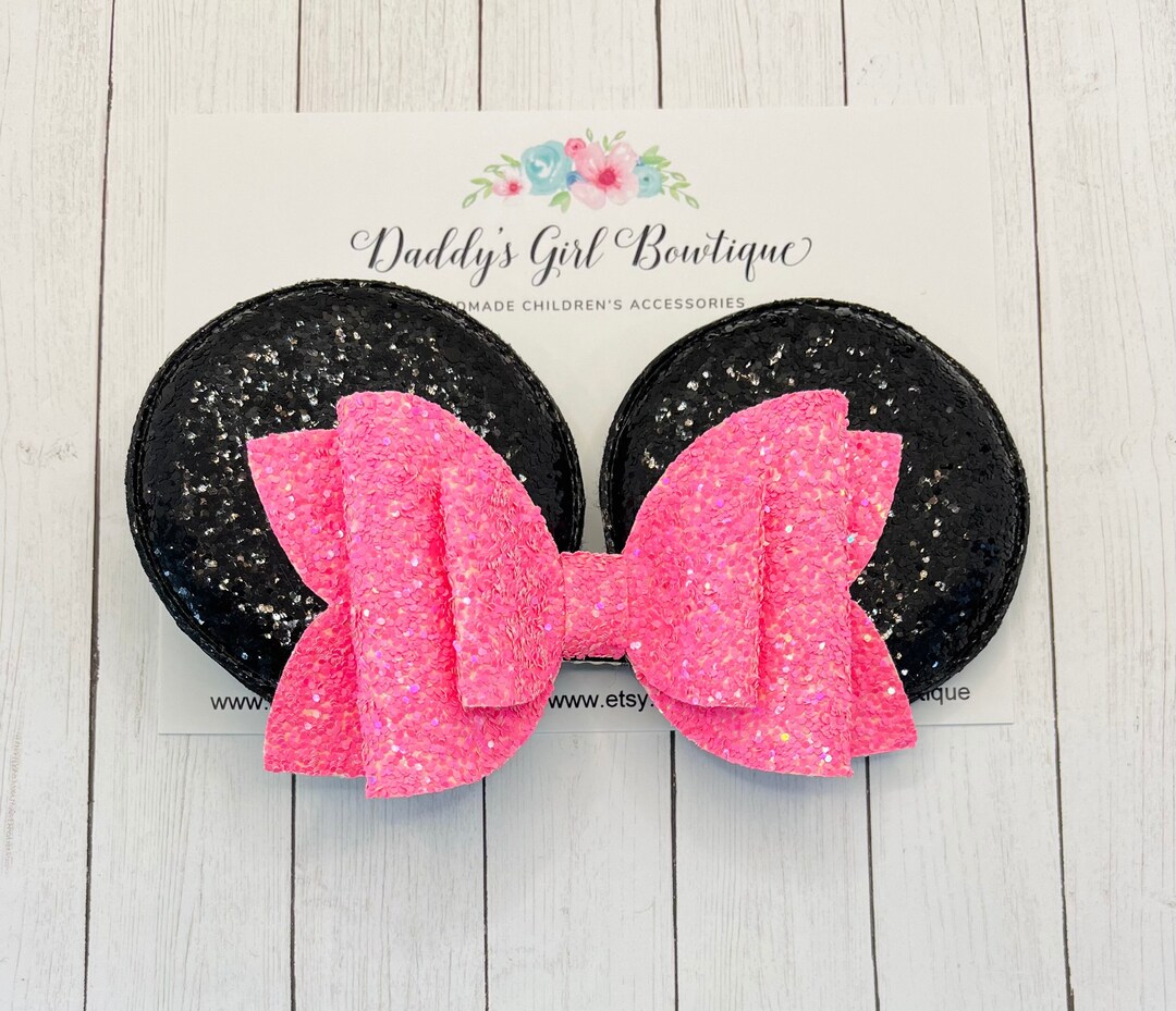 Pink Mouse Ear Clips - Minnie Ears - Minnie Mouse Ear Clips - Red Mouse ...