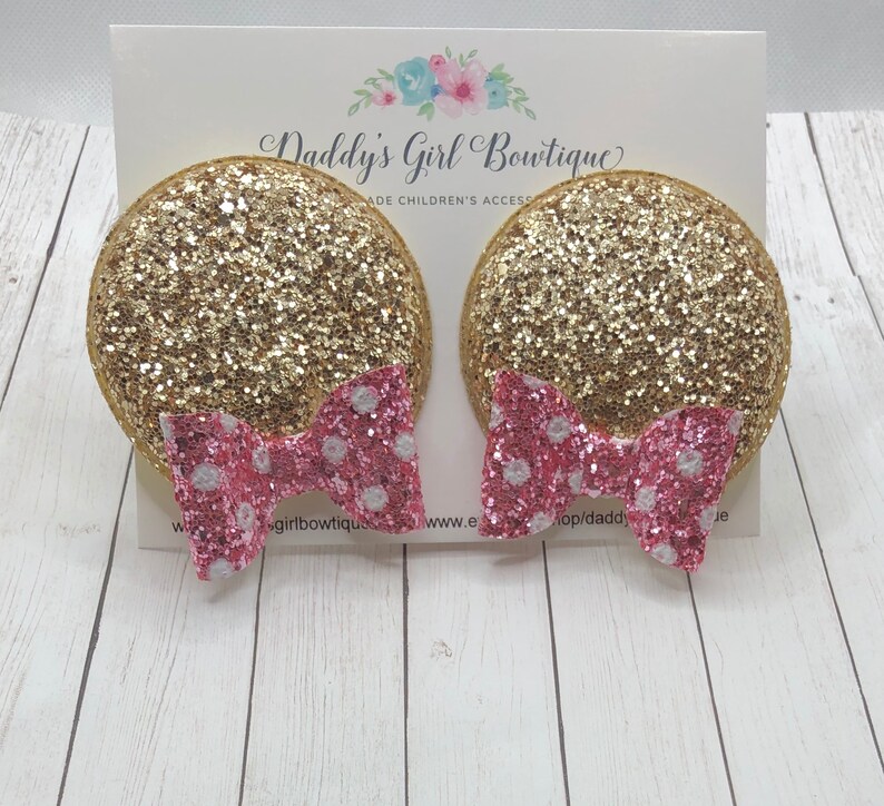Gold Minnie Mouse Ear Clips Gold Minnie Ears Gold Mouse - Etsy