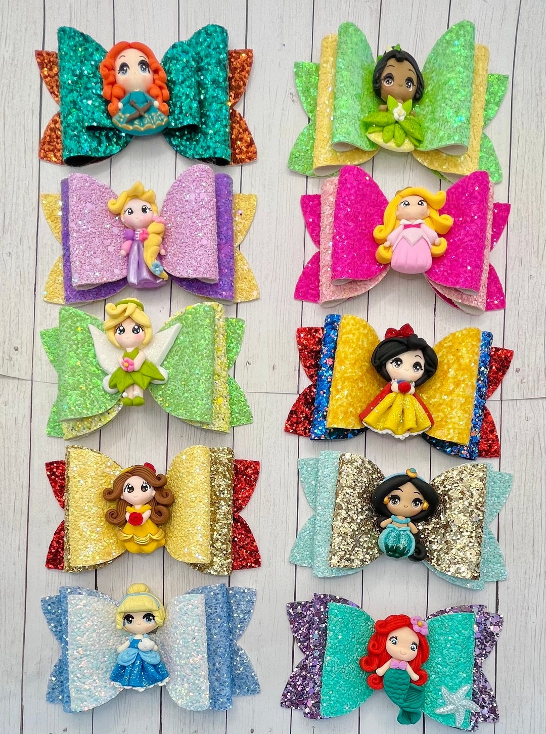 Princess Inspired Bow - Merida-tinker Bell- Disney Princess Bow -belle ...