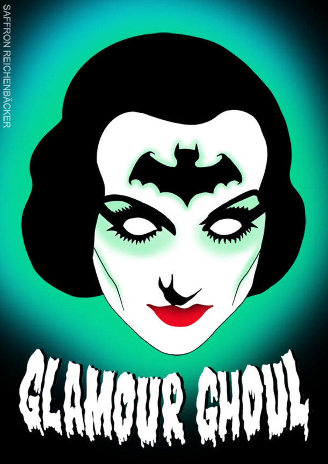 A4 Glamour Ghoul II Limited Edition Print, Green Goth, Dark Art, Female ...