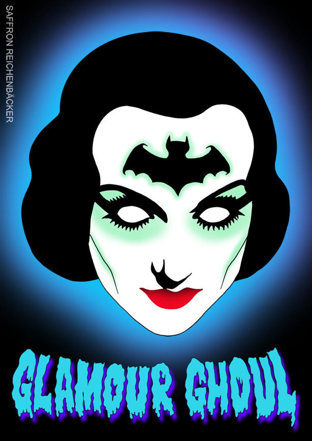 A4 Glamour Ghoul III Limited Edition Print Blue Vamp Goth Dark Art ...