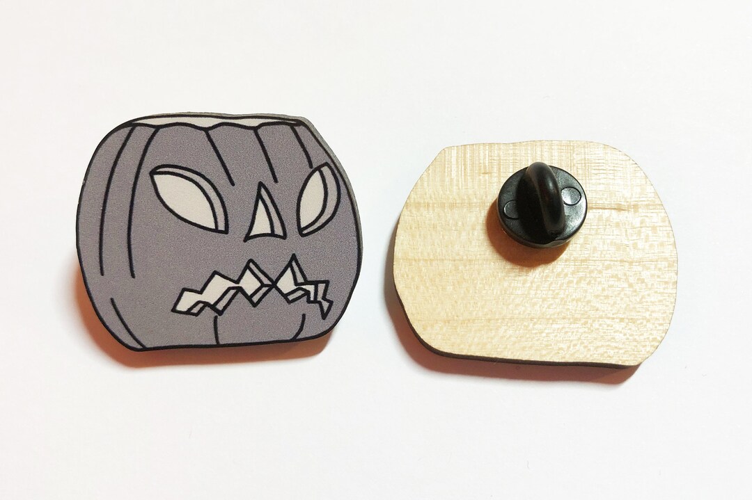 Wooden Pumpkin Pins Spooky, Horror, Retro Halloween, Vintage Samhain - Etsy