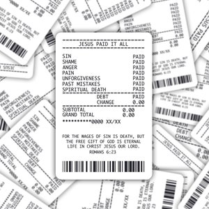 Jesus Paid It All Receipt Sticker - Etsy