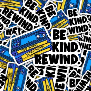 Be Kind, Rewind Retro Sticker - Etsy