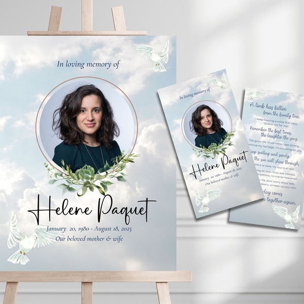 Personalized Funeral Memorial Cards - Etsy