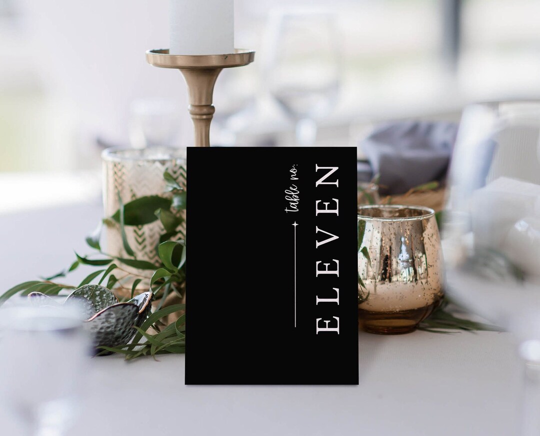 Table Numbers Minimalist Table Number Simple Table Numbers Table Card ...